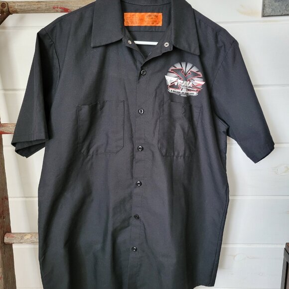 Red Kap | Shirts | Vintage Piranha Z Racing Button Down Work Mechanic ...